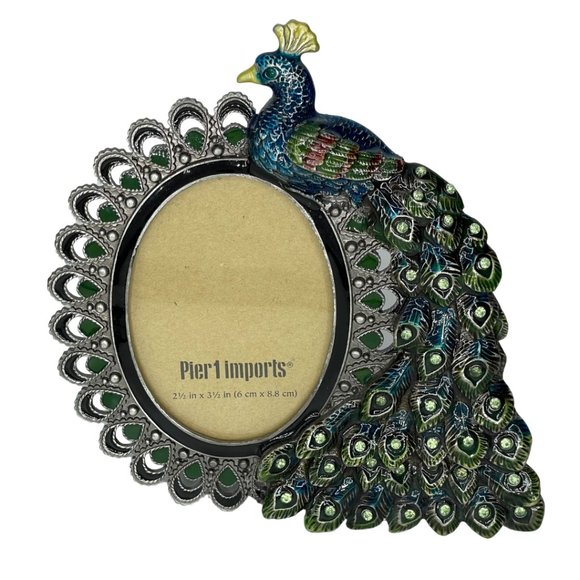 Pier 1 | Other | Pier Imports Jeweled Peacock Tabletop Picture Frame ...